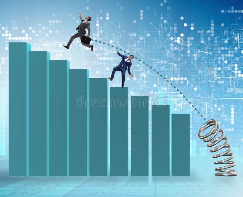 Businessman Outperforming His Competition Jumping Over Stock Image ...