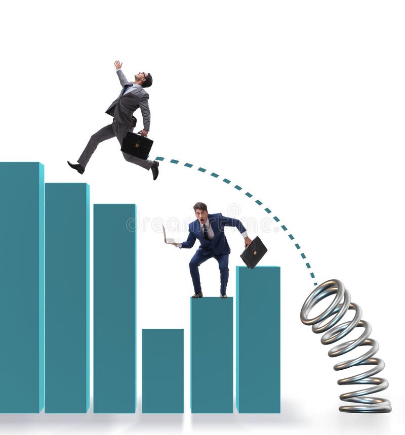 Businessman Outperforming His Competition Jumping Over Stock Image ...