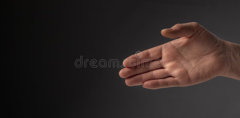 Businessman Outsretched His Hand for Handshake, Side View Stock Image ...