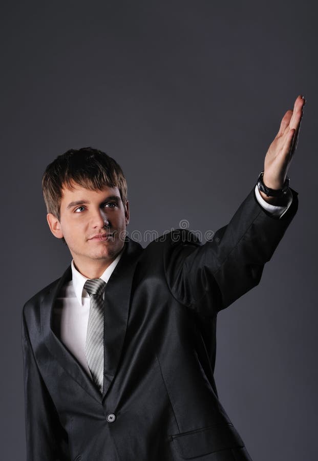 Businessman with Outstretched Hand Stock Image - Image of elegant ...
