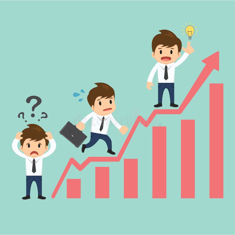 Businessman Over Growing Chart Vector Illustration Stock Vector ...