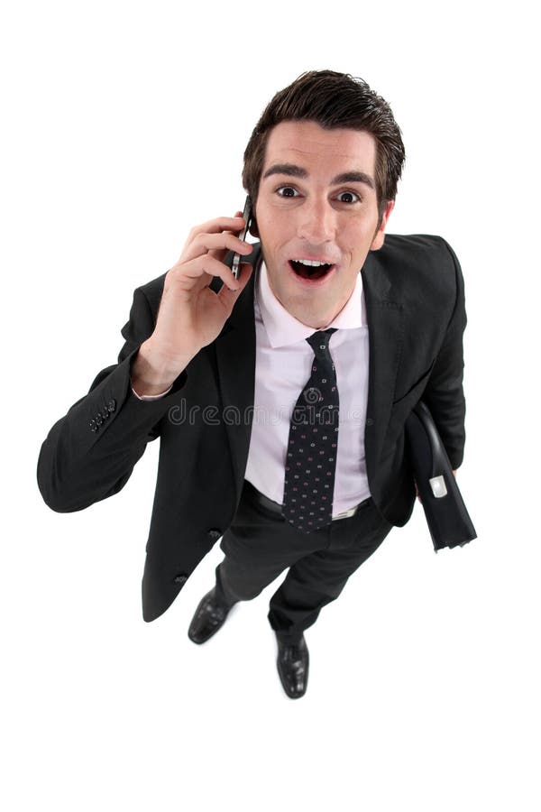 Businessman Over the Phone. Stock Image - Image of corporate ...