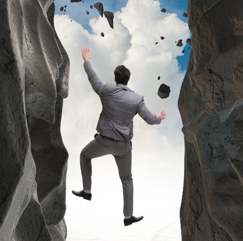 Businessman Overcoming Challenges in Business Concept Stock Photo ...