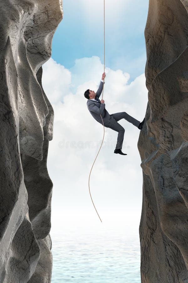 The Businessman Overcoming Challenges in Business Concept Stock Image ...