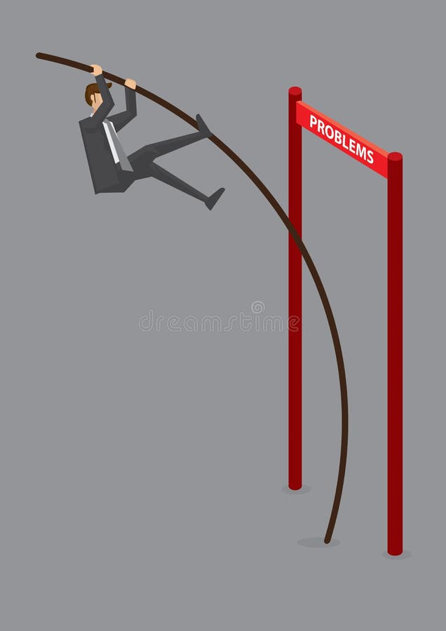 Businessman Overcoming Problems Conceptual Vector Illustration Stock ...