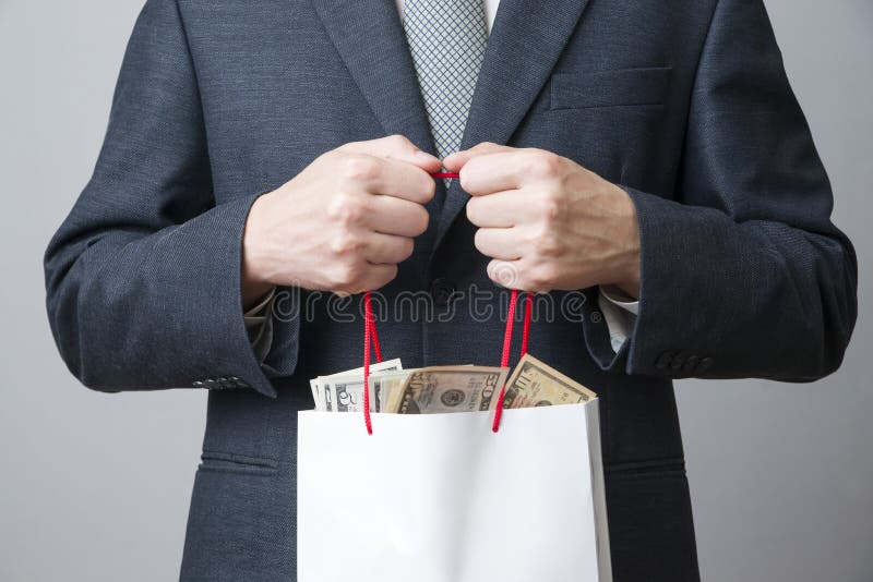 Businessman Package Full Money Hands Stock Photos - Free & Royalty-Free ...