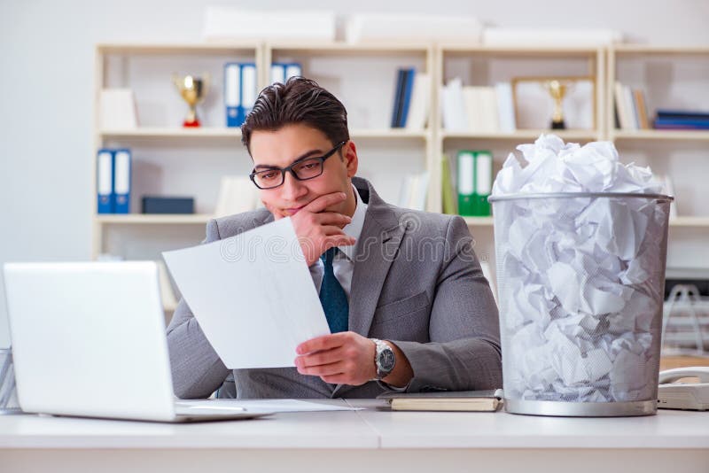 The Businessman in Paper Recycling Concept in Office Stock Image ...