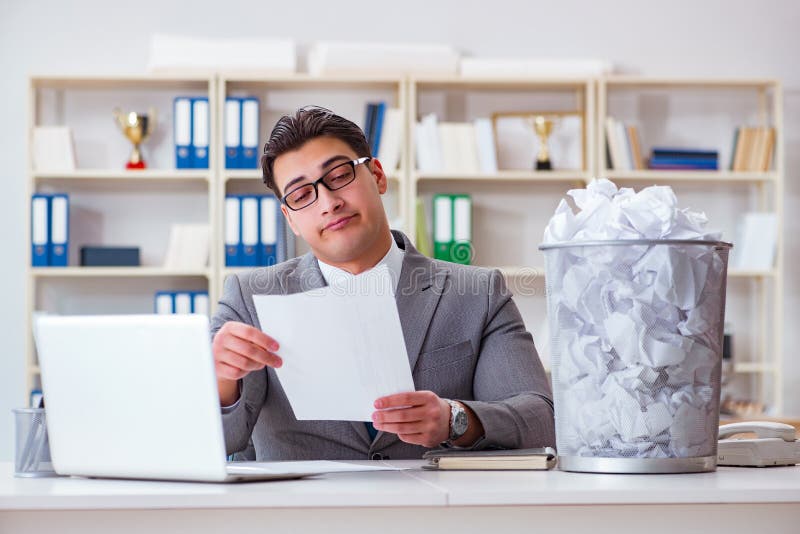 The Businessman in Paper Recycling Concept in Office Stock Image ...