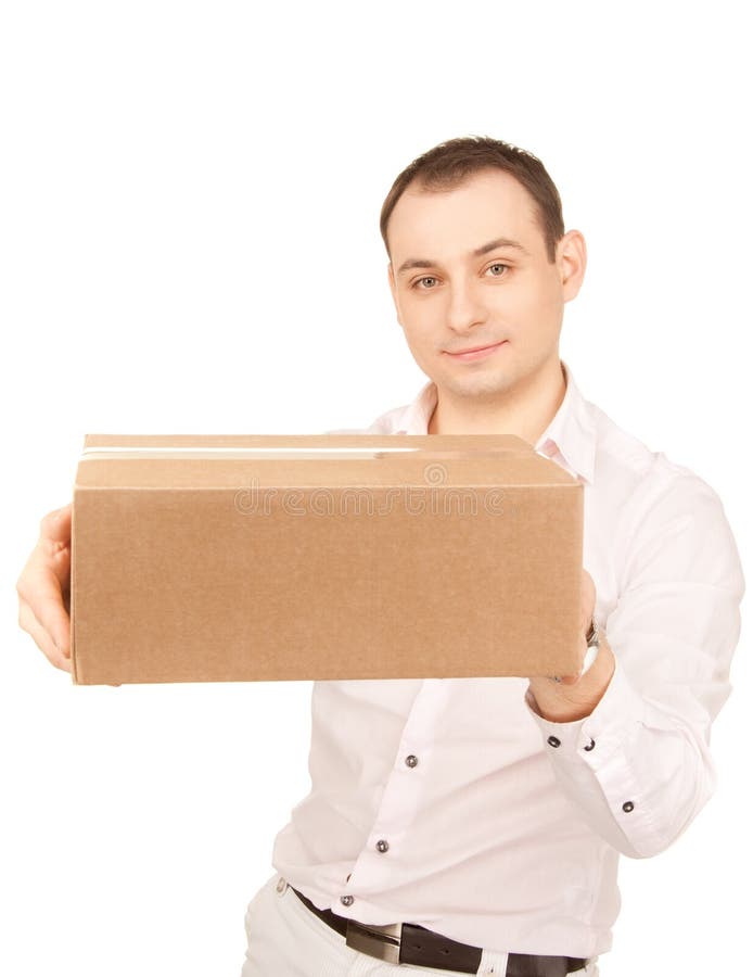 Businessman with parcel stock image. Image of holding - 40846697