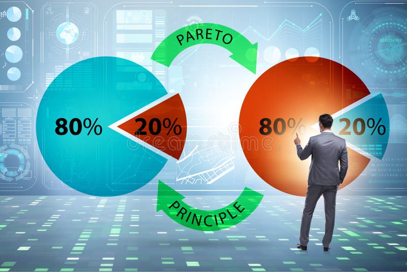 Businessman in Pareto Rule Illustration Stock Image - Image of percent ...