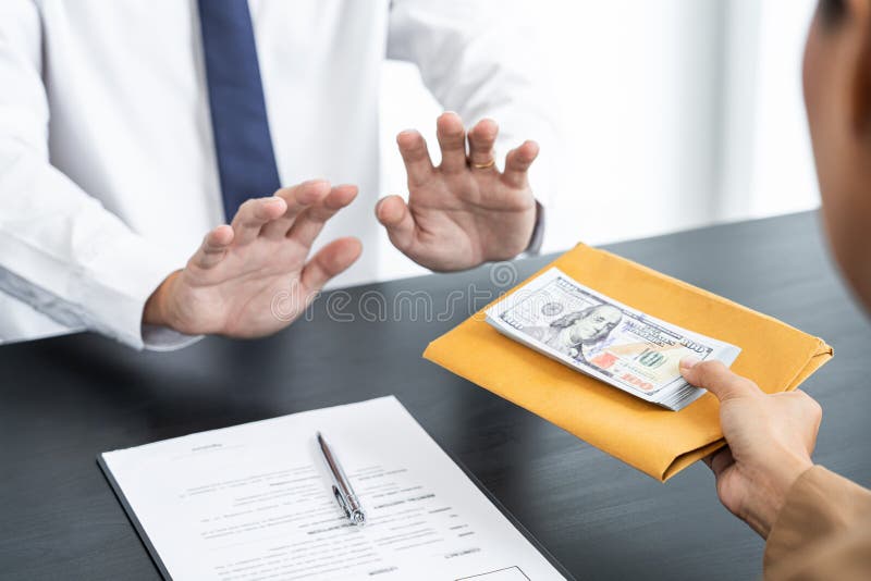 Businessman Partner Hand Gesture Rejecting Refusing Money ...