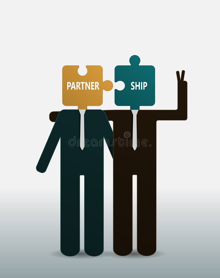 Partnership Puzzle Piece in Hand Stock Vector - Illustration of ...