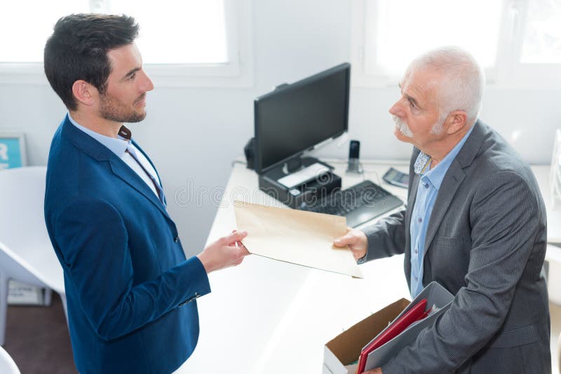 Businessman is Passing Binder To Accountant Stock Photo - Image of ...