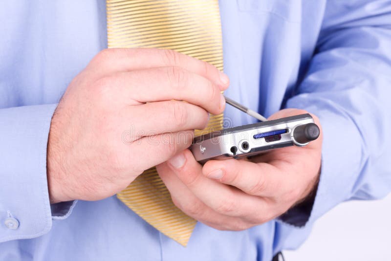 Businessman using pda stock photo. Image of screen, device - 1196752
