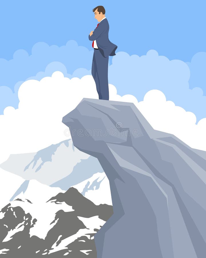 Businessman on a peak stock vector. Illustration of high - 54800091