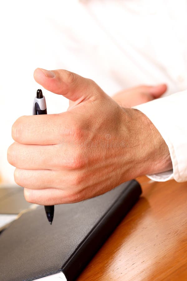 Businessman with pen stock image. Image of white, closeup - 4692877