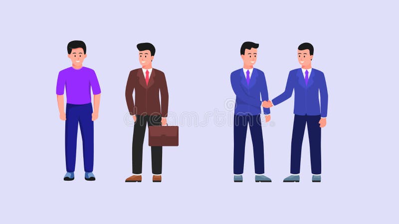 Businessman People Set Collection with Flat Style Stock Illustration ...