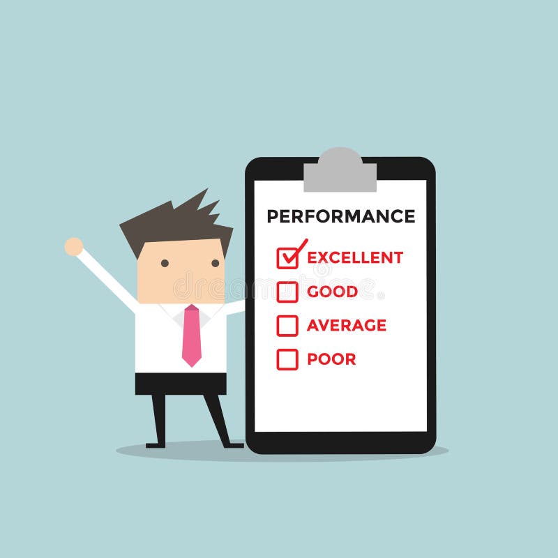 Businessman with Performance Check List Stock Vector - Illustration of ...