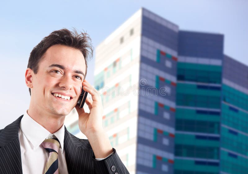 Businessman phone stock image. Image of communication - 19205693