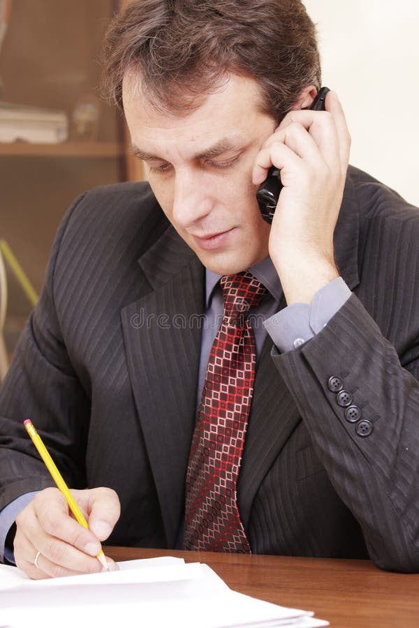 Businessman at Phone Conversation Stock Photo - Image of talking ...