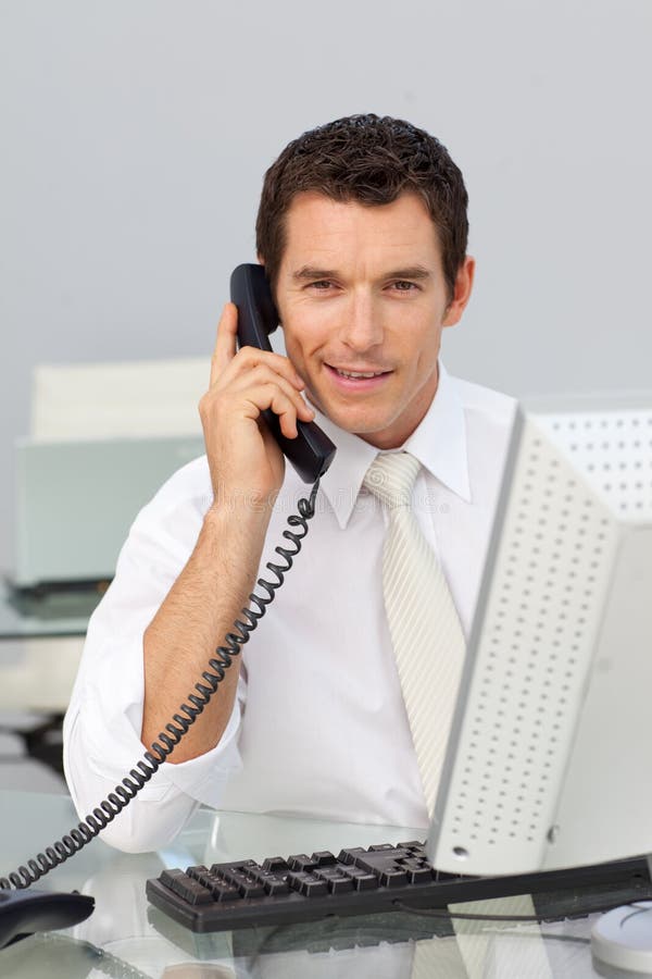 Customer Care Worker in an Office on the Telephone Stock Photo - Image ...