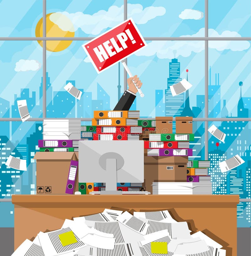 Pile Documents Office Background Stock Illustrations – 2,036 Pile ...