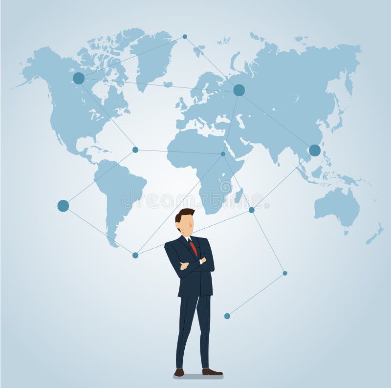 Businessman with Pin Location Icon Vector Stock Vector - Illustration ...