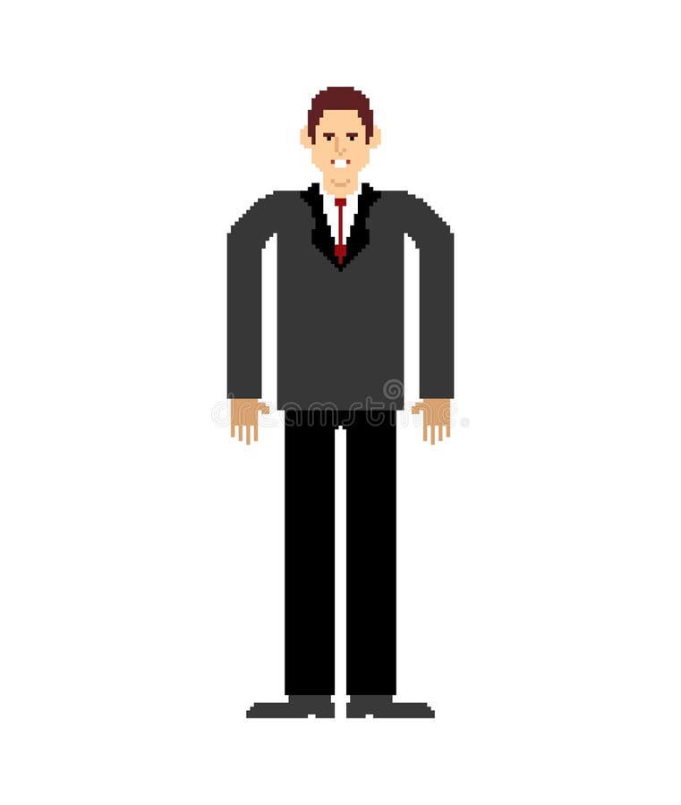 Businessman Pixel Art. Pixelated Boss Stock Vector - Illustration of ...