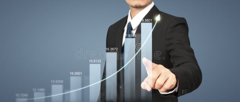 Businessman Plan Graph Growth and Increase of Chart Stock Image - Image ...