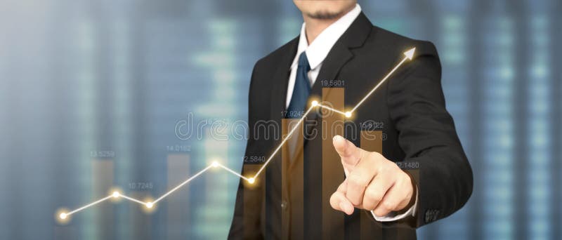 Businessman Plan Graph Growth and Increase of Chart Stock Image - Image ...
