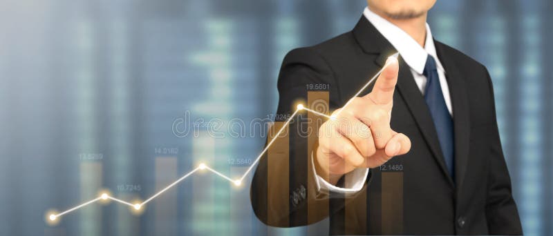 Businessman Plan Graph Growth and Increase of Chart Stock Photo - Image of hand, chart: 264323122