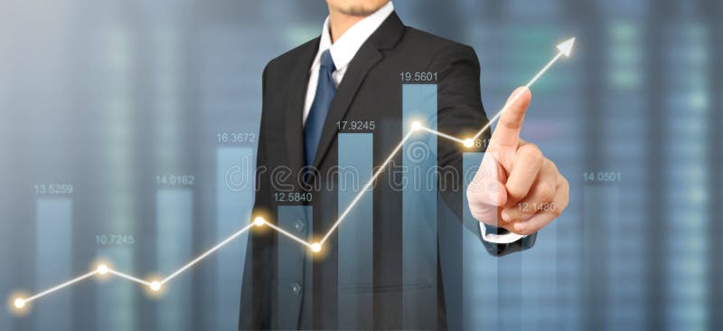 Plan Graph Growth and Increase of Chart Positive Indicators ,tablet in ...