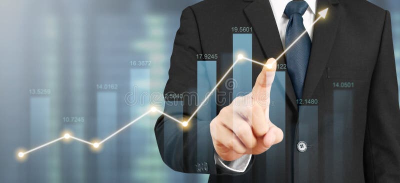 Plan Graph Growth and Increase of Chart Positive Indicators ,tablet in ...