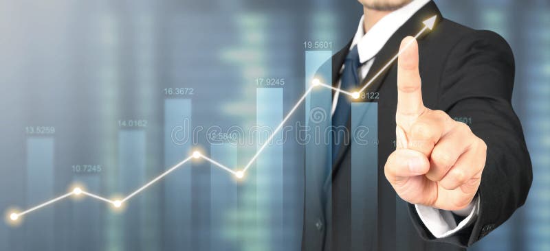 Businessman Plan Graph Growth and Increase of Chart Stock Illustration ...