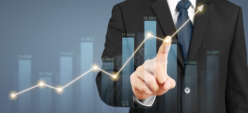 Plan Graph Growth and Increase of Chart Positive Indicators ,tablet in ...