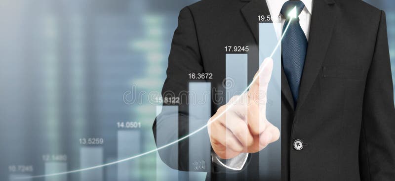 Businessman Plan Graph Growth and Increase of Chart Stock Photo - Image ...