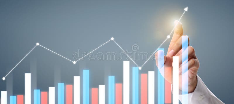 Businessman Plan Graph Growth and Increase of Chart Positive Indicators ...