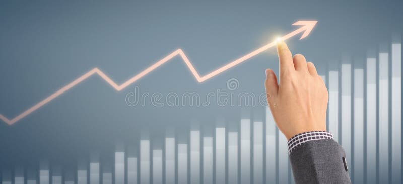 Businessman Plan Graph Growth Increase of Chart Positive Indicators in ...