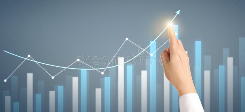 Businessman Plan Graph Growth Increase of Chart Positive Indicators in ...