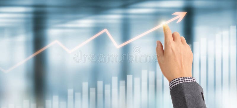 Businessman Plan Graph Growth Increase of Chart Positive Indicators in ...
