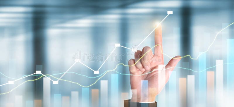 Businessman Plan Graph Growth Increase of Chart Positive Indicators in ...