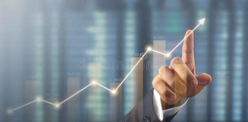 Businessman Plan Graph Growth Increase of Chart Positive Indicators in ...