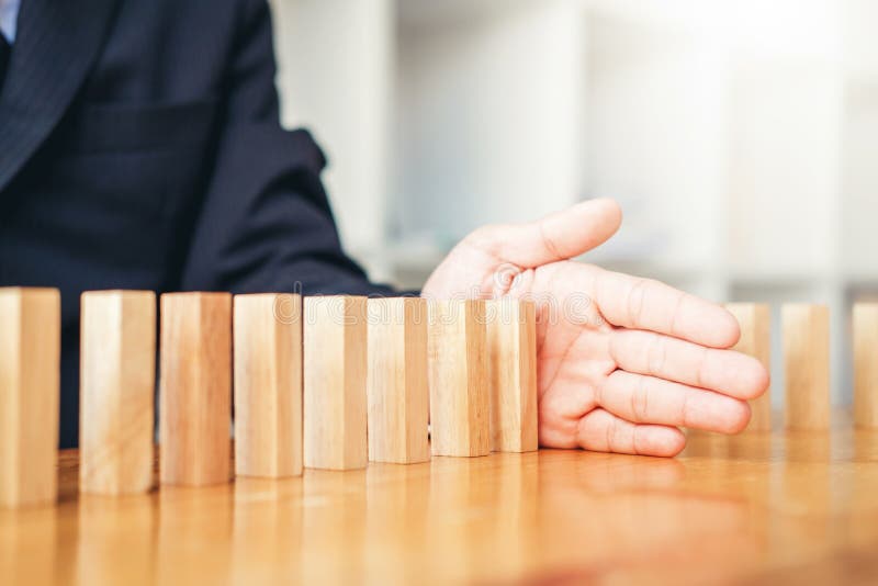 Businessman Plan and Strategy in Business Domino Effect Problem Solving ...