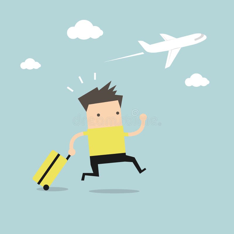 Businessman Plane Missing the Airplane Stock Vector - Illustration of ...