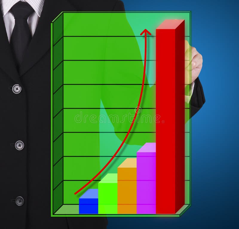 Businessman Point To Success Chart Stock Photo - Image of male, blank ...