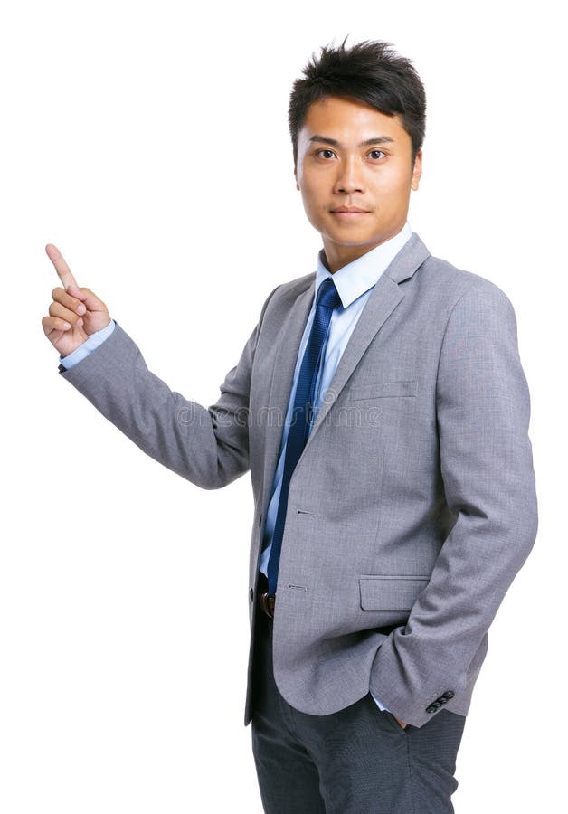 Businessman point up stock image. Image of chinese, cool - 41598767