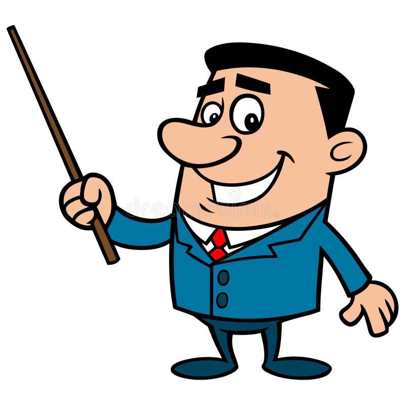 Businessman with Pointer Stick Stock Vector - Illustration of ...