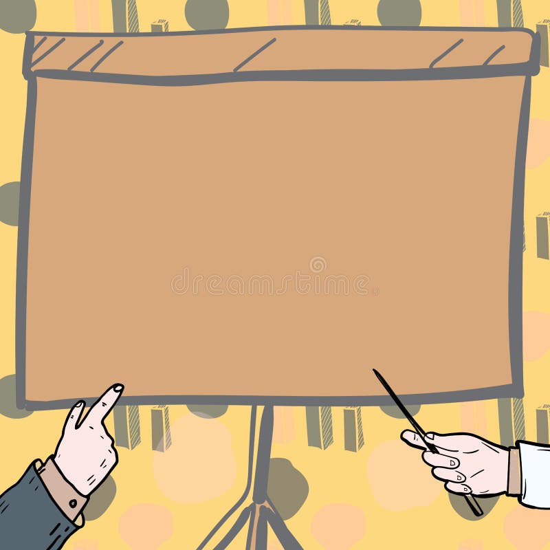 Businessman Pointing Finger Empty Presentation Board Representing ...