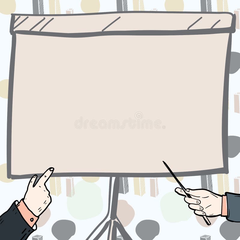 Businessman Pointing Finger Empty Presentation Board Representing ...