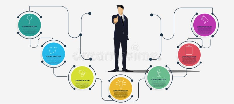 Businessman Pointing Finger Forward - Infographics,template,steps ...